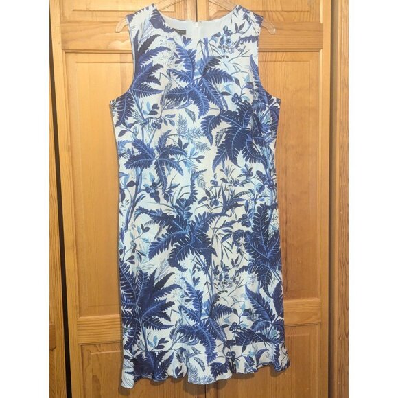 Talbots | Dresses | Talbots Dress 2 Blue Cotton Stretch Sheath Lined ...